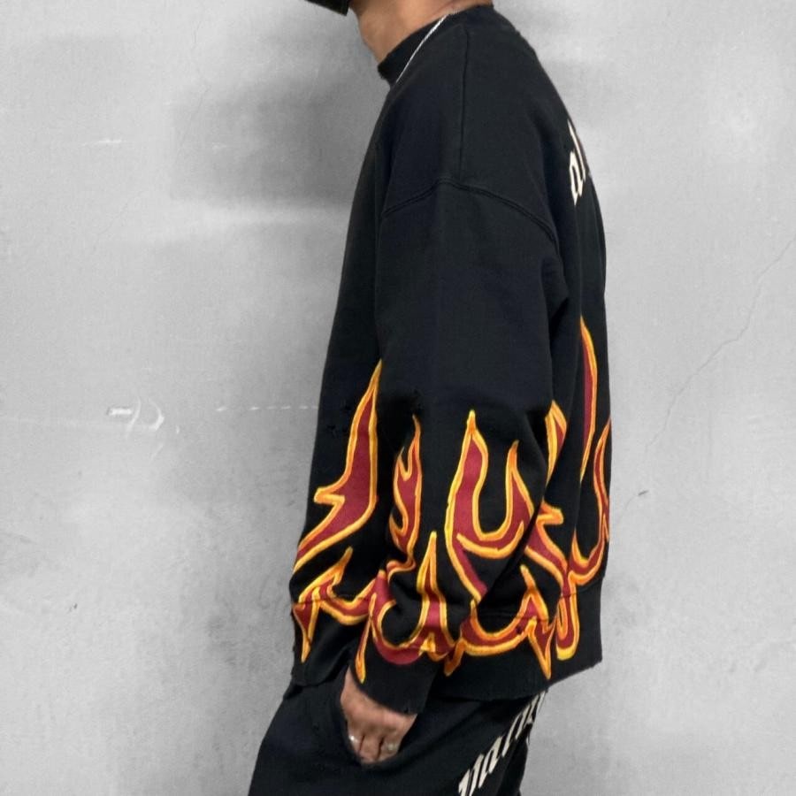 【Palm Angels】GD GRAFFITI FLAMES CREWNECK(BLACK/RED)(XL BLACK/RED)｜ AYIN ...