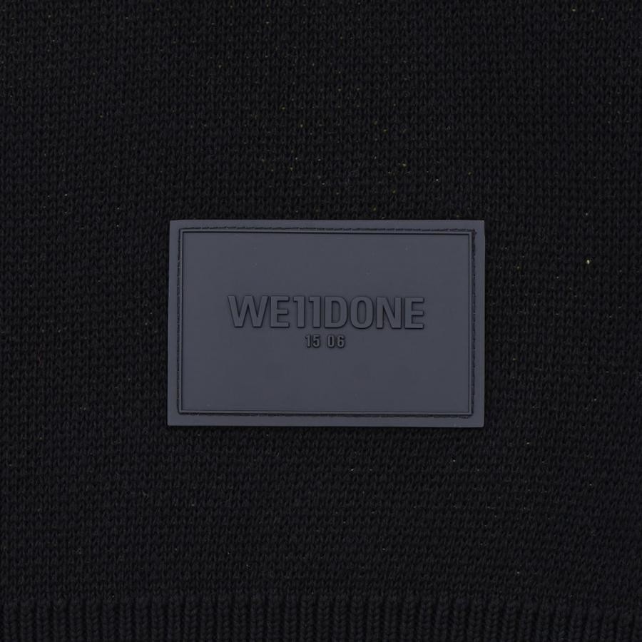 WE11DONE】BLACK SQUARE LOGO JACQUARD KNIT PULLOVER (BLACK)(L WE11DONE】BLACK SQUARE LOGO JACQUARD KNIT PULLOVER (BLACK)(L